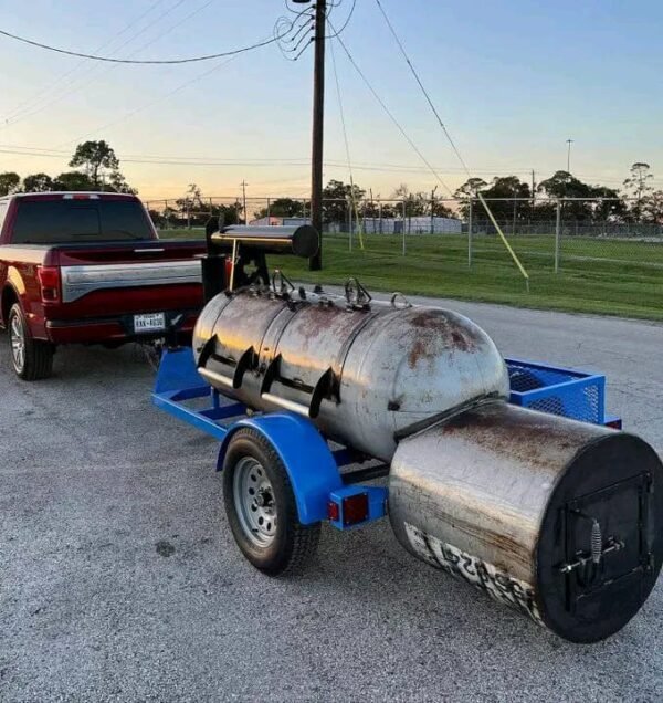 🔥 200-Gallon Offset Smoker with Insulated Firebox & Wood Storage - 🔥 ...